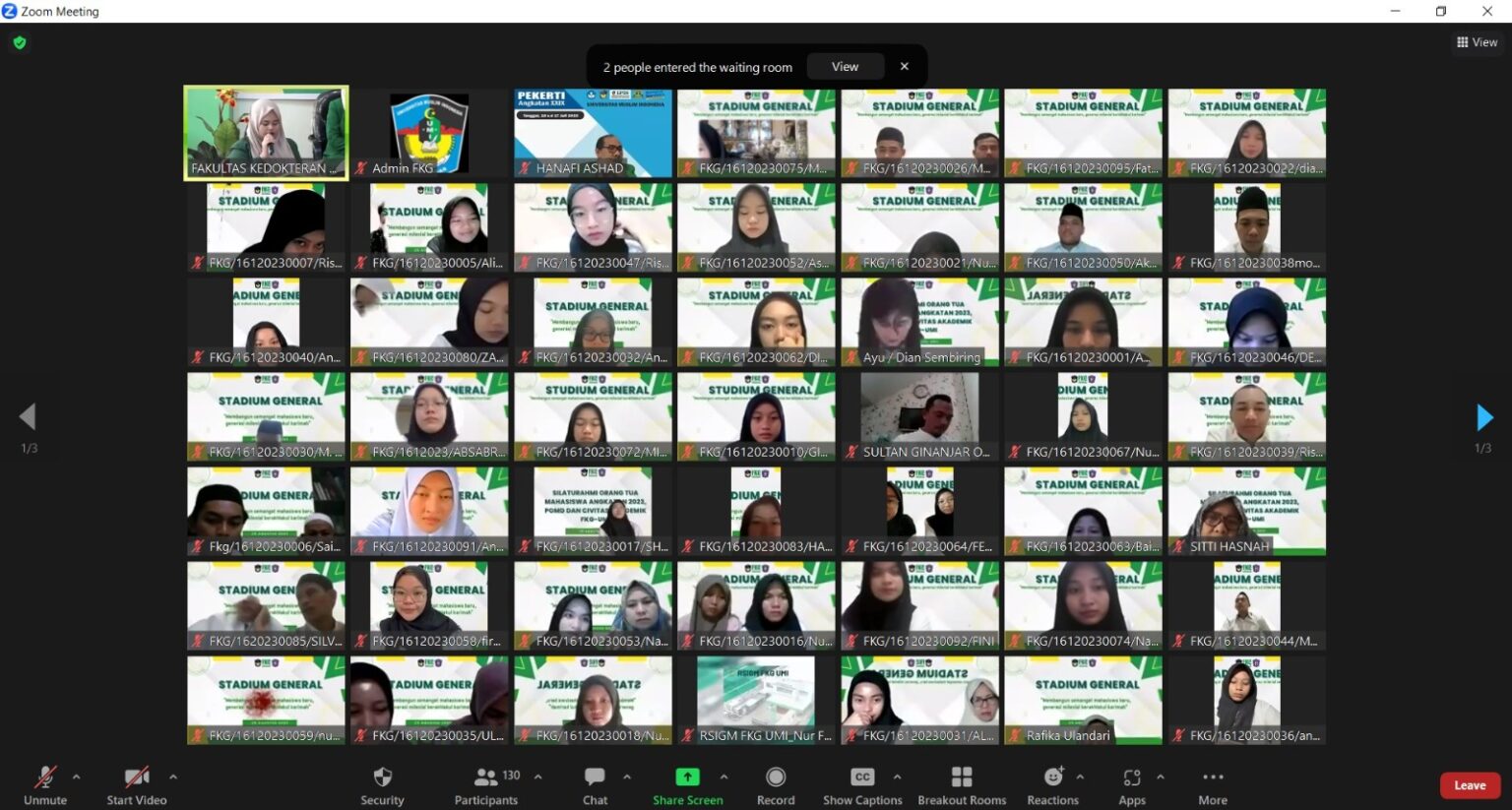 Stadium General dan Silaturahmi Orang Tua Mahasiswa FKG UMI 2023, Ini Pesan Rektor - Official ...